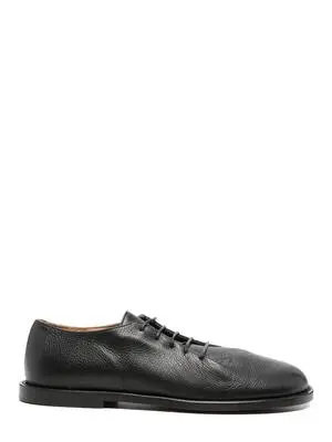 PAURA Grained-leather Derby Shoes - Black