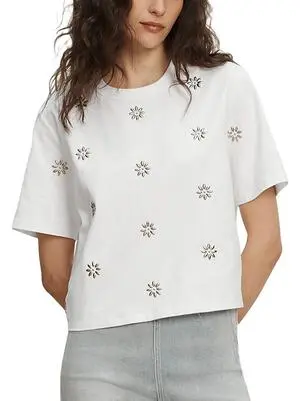 VERONICA BEARD Veronica Beard Embellished Cotton T-Shirt