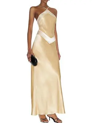 REFORMATION Jillian Silk Maxi Dress - Parmesan