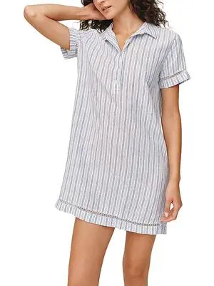 Bella Dahl Short Sleeve Shirt Dress - Ocean Blue