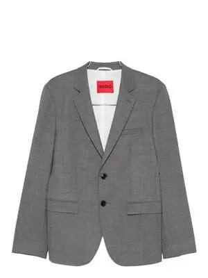 BOSS Single-breasted Notched-lapels Jacket - Grey