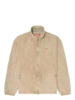 DIESEL® Logo Detail Zip-up Jacket - Neutrals