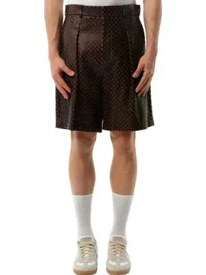 Givenchy Leather Cross-embroidered Shorts - Black