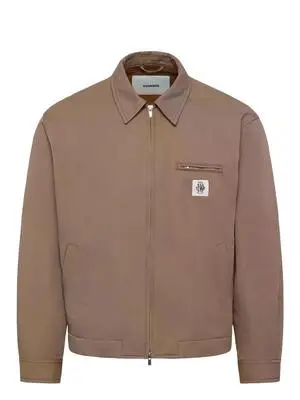 VOWELS Logo-patch Zip-up Jacket - Neutrals