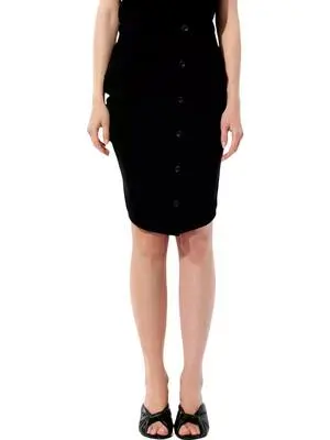 Balenciaga Button-down Pinstripe Skirt - Black