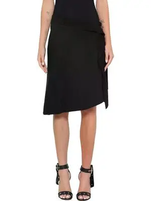 LANVIN Asymmetric Ruffled Midi Skirt - Black