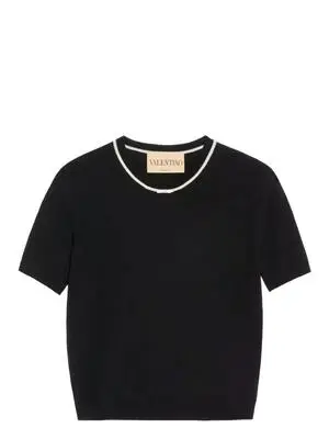 Valentino Garavani Wool Jumper With Vlogo Detail - Black