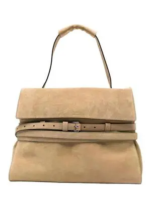 Moschino Belted Suede Tote Bag - Neutrals