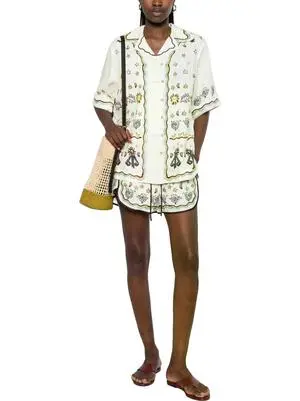 ALEMAIS Graphic Print Short Sleeve Shirt - Neutrals