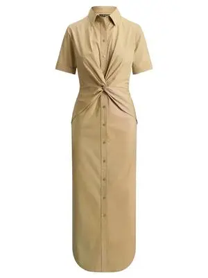 Ralph Lauren Twist-front Midi Shirtdress - Neutrals