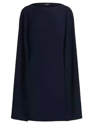 Ralph Lauren Cape Overlay Georgette Mini Dress - Blue