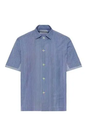 Sacai Stripe-print Poplin Shirt - Blue