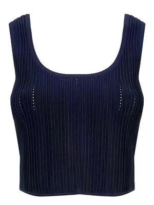 Simkhai Rylan Pointelle-knit Tank Top - Blue