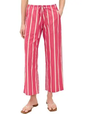 Donni. Pop Stripe Drawstring Pants - Raspberry