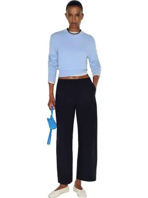 REFORMATION Elara Pant Wide Leg Drawstring Trousers - Black
