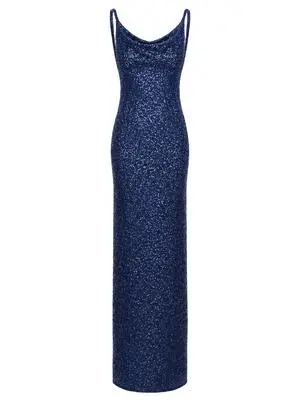 ROSERRY Margot Sequin Maxi Dress Navy - Green
