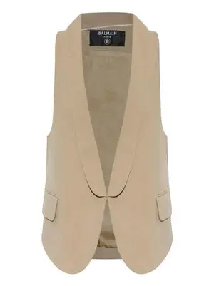 Balmain Asymmetrical Vest - Beige