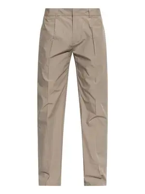 Emporio Armani Cotton Trousers With Tapered Legs - Grey