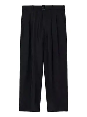 Emporio Armani Habutai Belted Pleated Trousers - Black