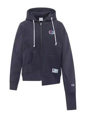Undercover X Champion Asymmetric Zip-up Hoodie - Blue