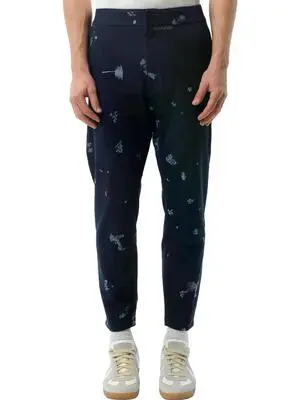 Alexander McQueen Embroidered Drawstring-waist Trousers - Blue