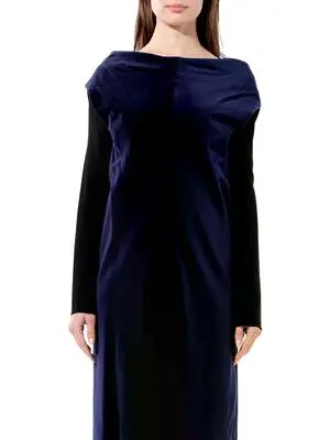 Balenciaga Velvet-effect Long-sleeve Mini Dress - Black