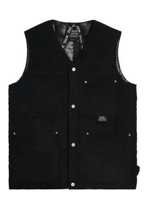 Taion Quilted V-neck Vest - Black