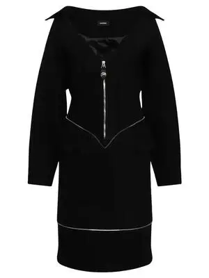 We11Done Off-shoulder Zip-fastening Dress - Black