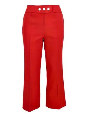 COURREGES Cropped Trousers With Button Detail - Red