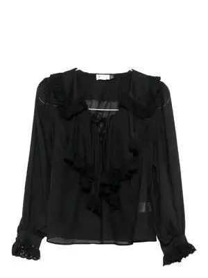 RIXO Rixo Milia Lace-Trimmed Blouse