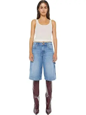 MOTHER Wide Leg Carpenter Denim Shorts - Blue