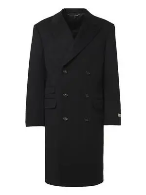 Canali Double-breasted Wool And Cashmere Coat - Black