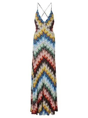 Missoni Zigzag Open-back Lamé Gown - Multicoloured