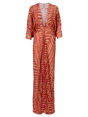 Johanna Ortiz Printed Georgette Maxi Dress - Red