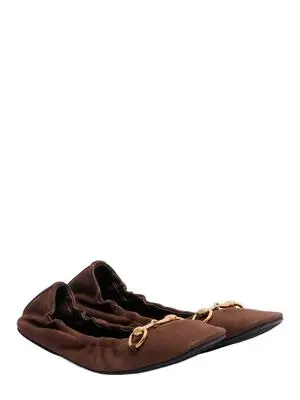 Gucci Horsebit Leather Ballet Flats - Brown