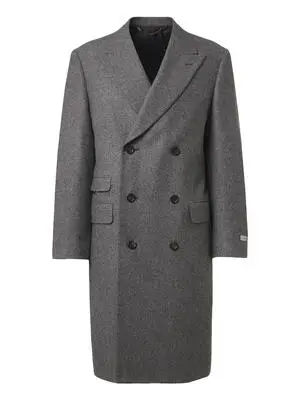 Canali Double-breasted Wool And Silk Coat - Grey