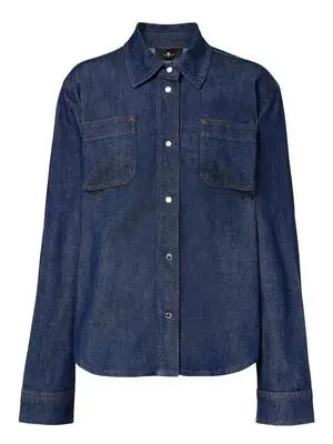 7 For All Mankind Utility Shirt - Blue