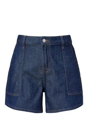7 For All Mankind Utility Denim Shorts - Blue