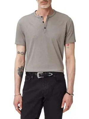 John Varvatos Duke Short Sleeve Henley - Grey Sky