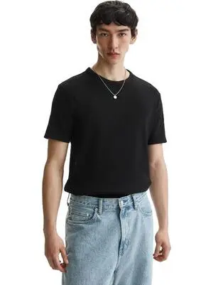 H&m Slim Fit Ribbed T-shirt - Black