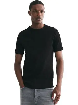 H&M Slim-fit Ribbed T-shirt - Black