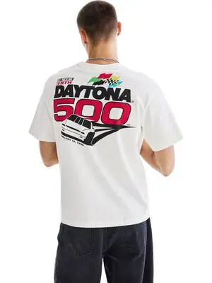 H&m Loose Fit T-shirt - White/nascar