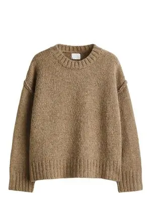 H&m Oversized Wool Blend Jumper - Beige Melange
