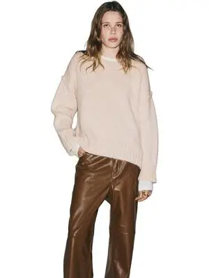 H&M Oversized Wool-blend Jumper - Light Beige