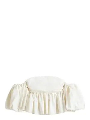 H&m Off-the-shoulder Balloon Sleeve Top - Cream