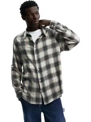 H&m Relaxed Fit Shirt - Blue/plaid
