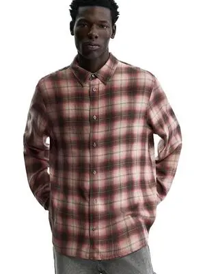 H&M Relaxed Fit Shirt - Pink/plaid