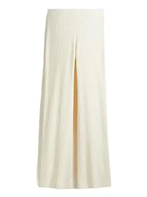 H&m Rib-knit Flare Trousers - Cream