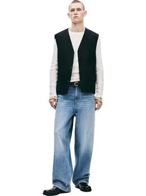 H&m Fairfax Baggy Jeans In Rigid Denim - Denim Blue