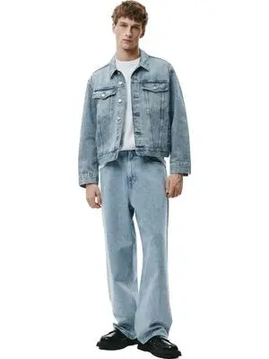 H&m Fairfax Baggy Jeans In Rigid Denim - Light Denim Blue